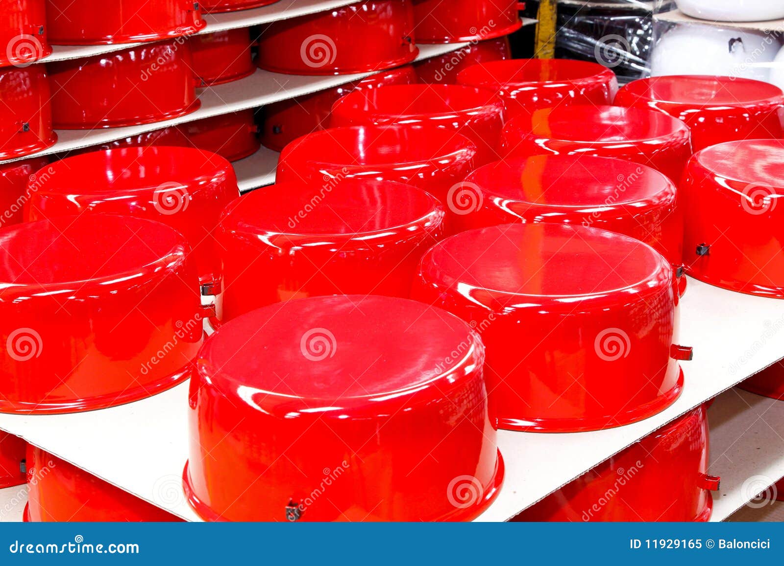 Red pots stock image. Image of storehouse, factory, stainless - 11929165