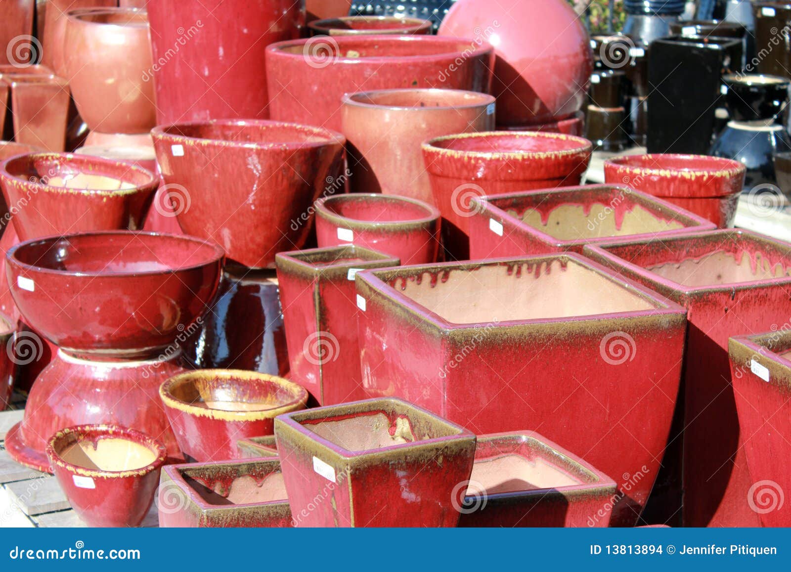 Red Pots stock photo. Image of container, crafts, hand - 13813894