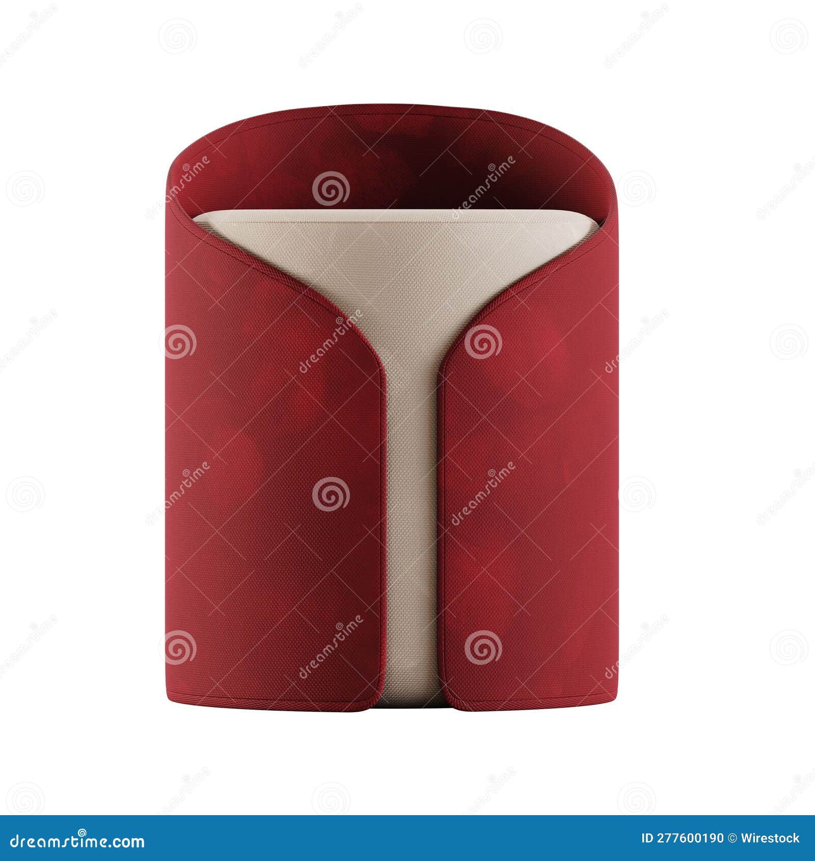 Red Pouf Isolated on a White Background Stock Photo - Image of ottoman ...
