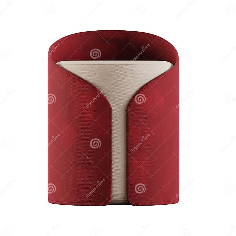 Red Pouf Isolated on a White Background Stock Photo - Image of ottoman ...