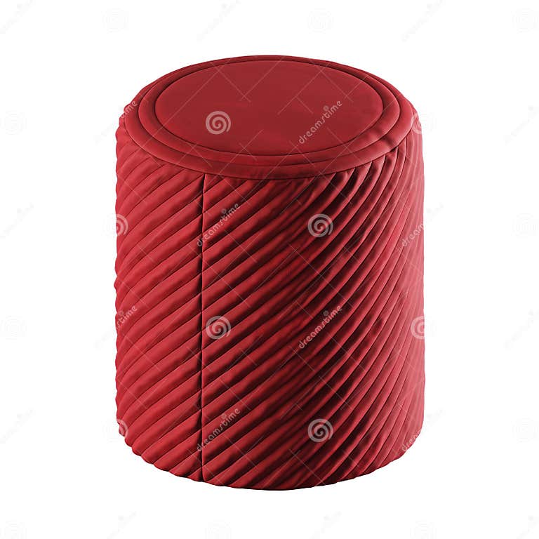 Red Pouf Isolated on a White Background Stock Image - Image of object ...