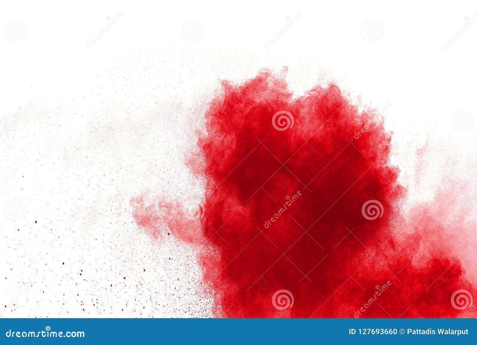 Red Powder Dust Explosion on White Background. Stock Photo - Image of ...
