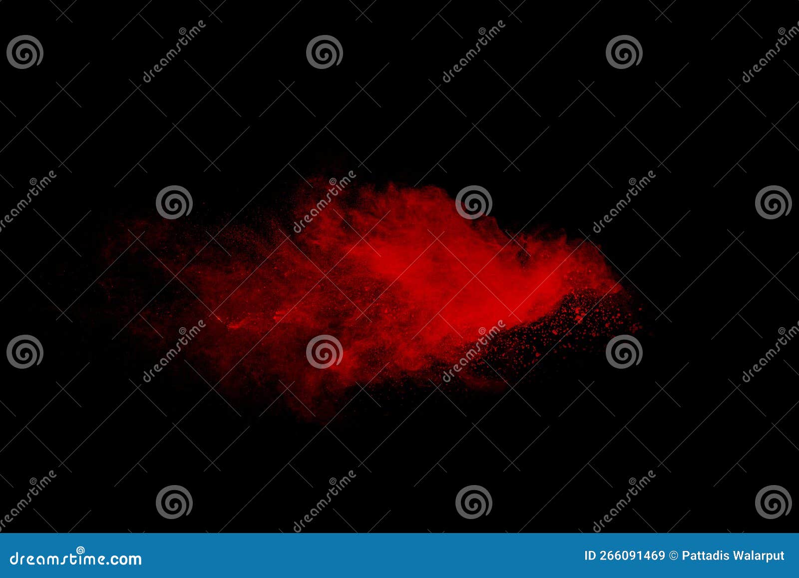 Red Powder Explosion Cloud on Black Background. Freeze Motion of Red ...