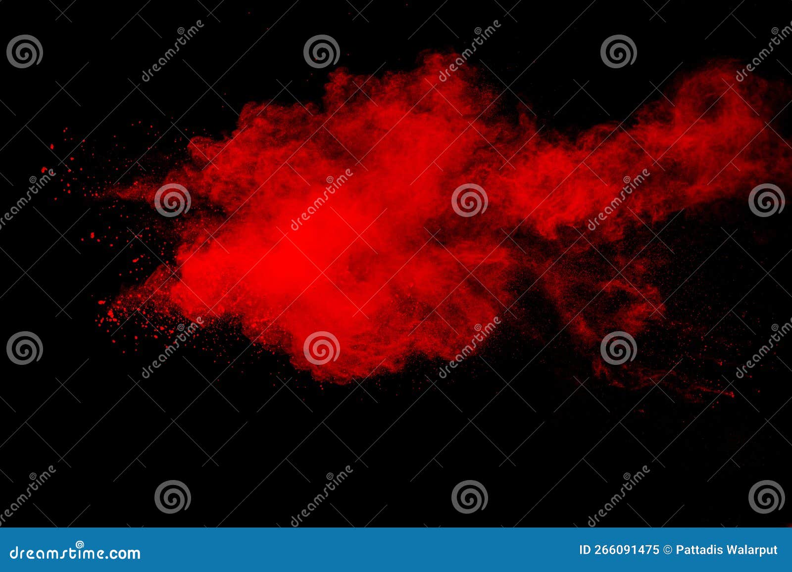 Red Powder Explosion Cloud on Black Background. Freeze Motion of Red ...