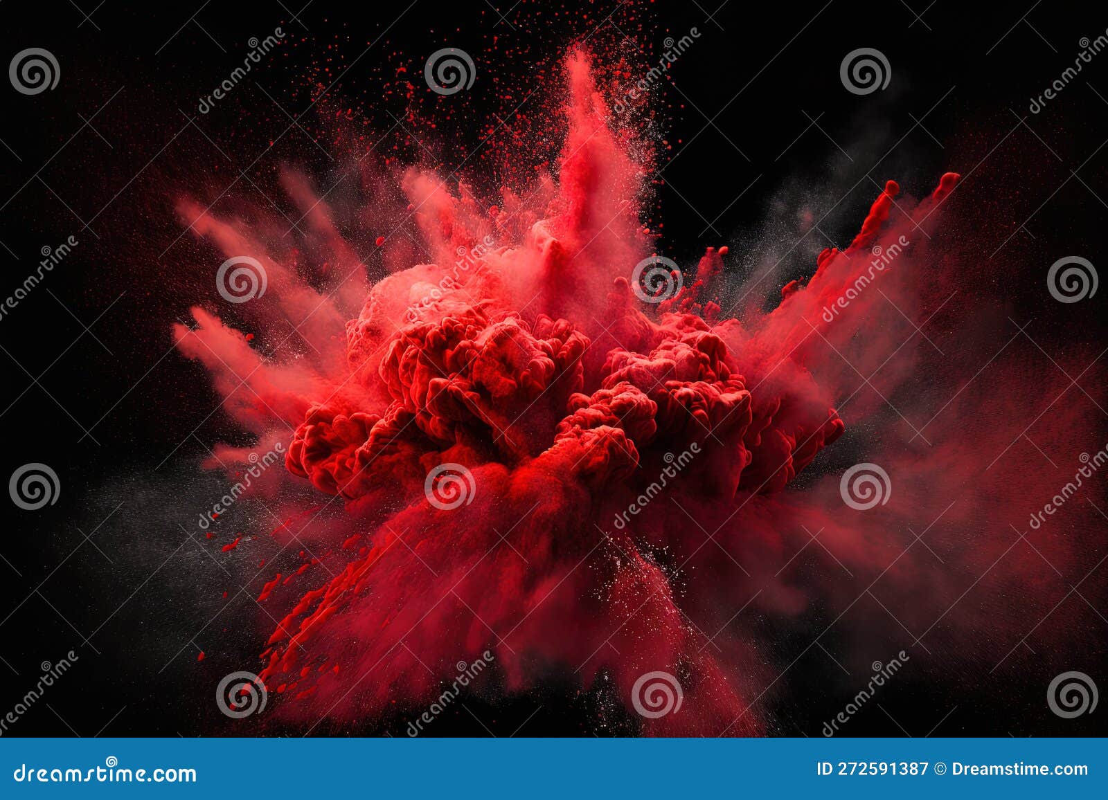Red Powder Explosion with a Black Background Stock Illustration ...