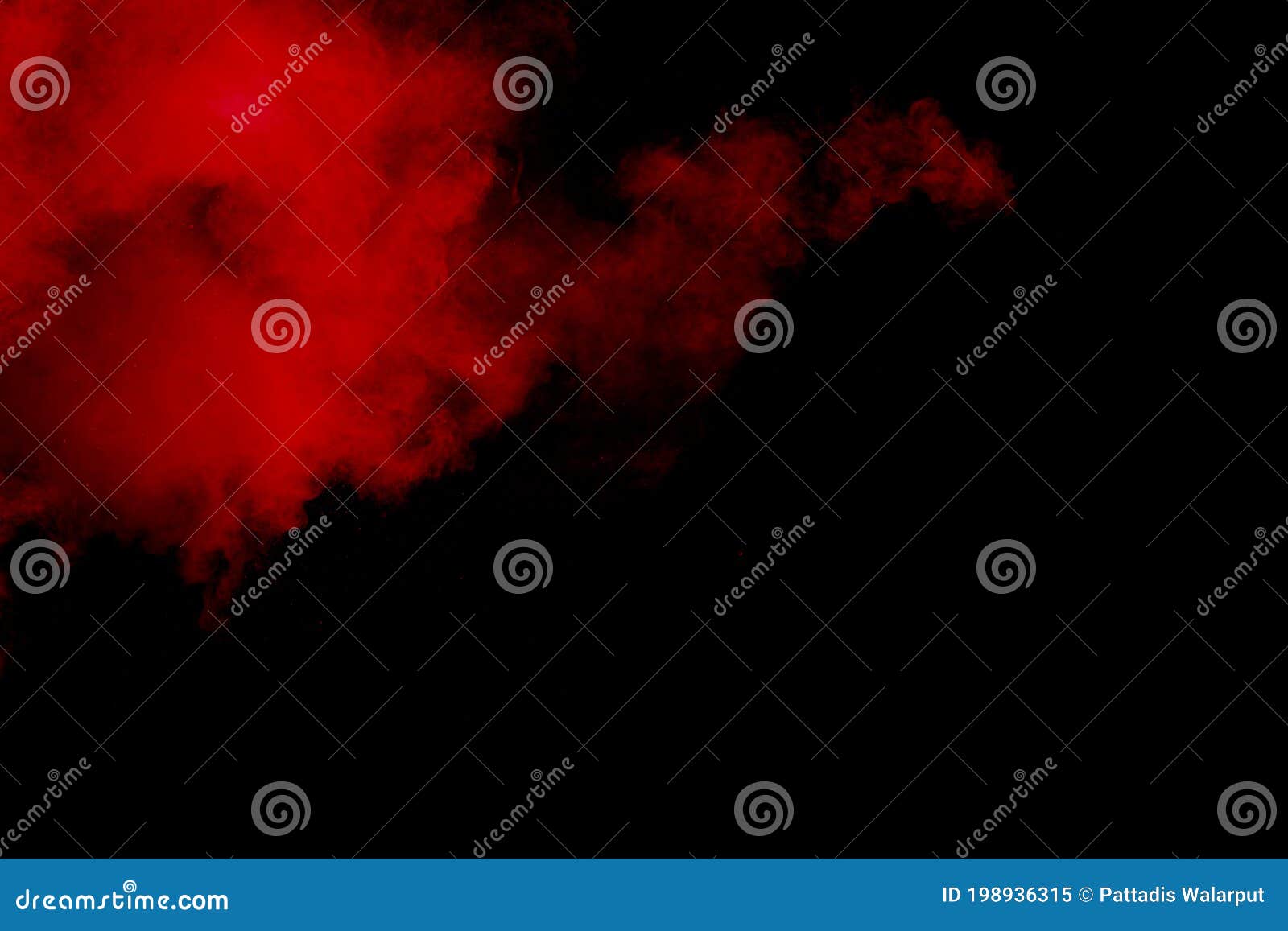 Red Powder Explosion on Black Background. Freeze Motion of Red Dust ...