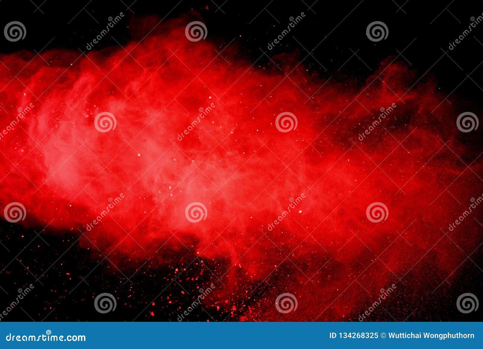 Red Powder Explosion Isolated on Black Background Stock Image - Image ...