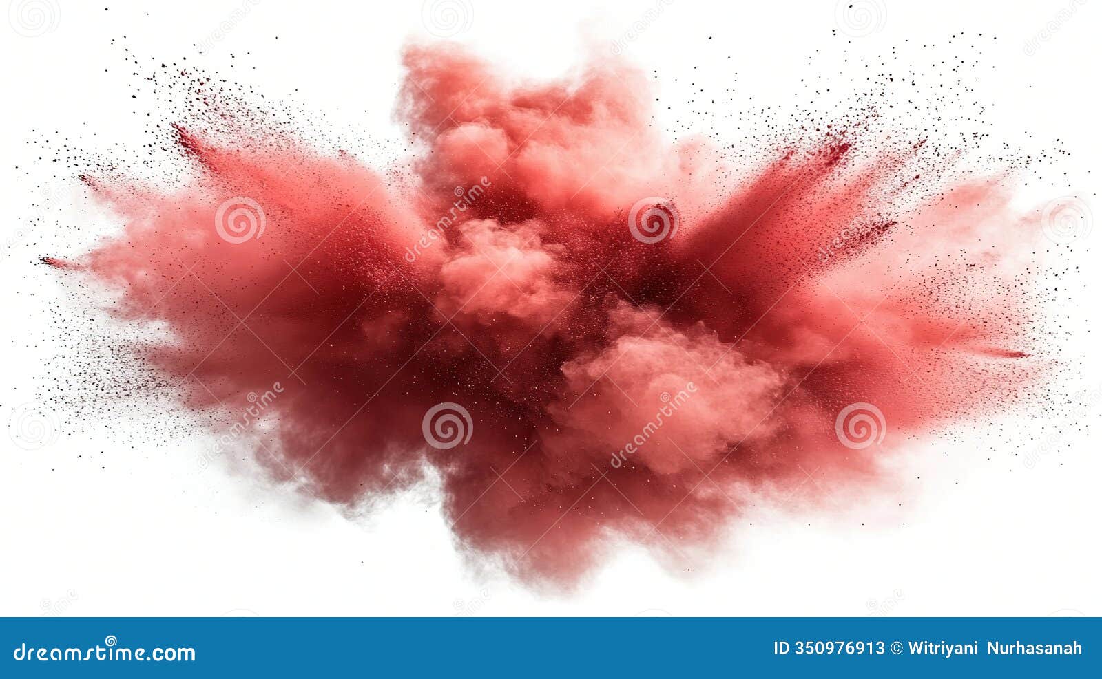 Red Powder Explosion Isolated on White Background Stock Illustration ...