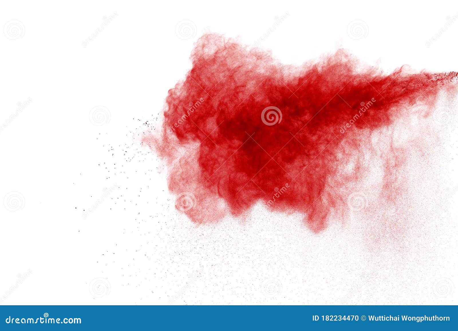 Red Powder Explosion Isolated on White Background Stock Photo - Image ...