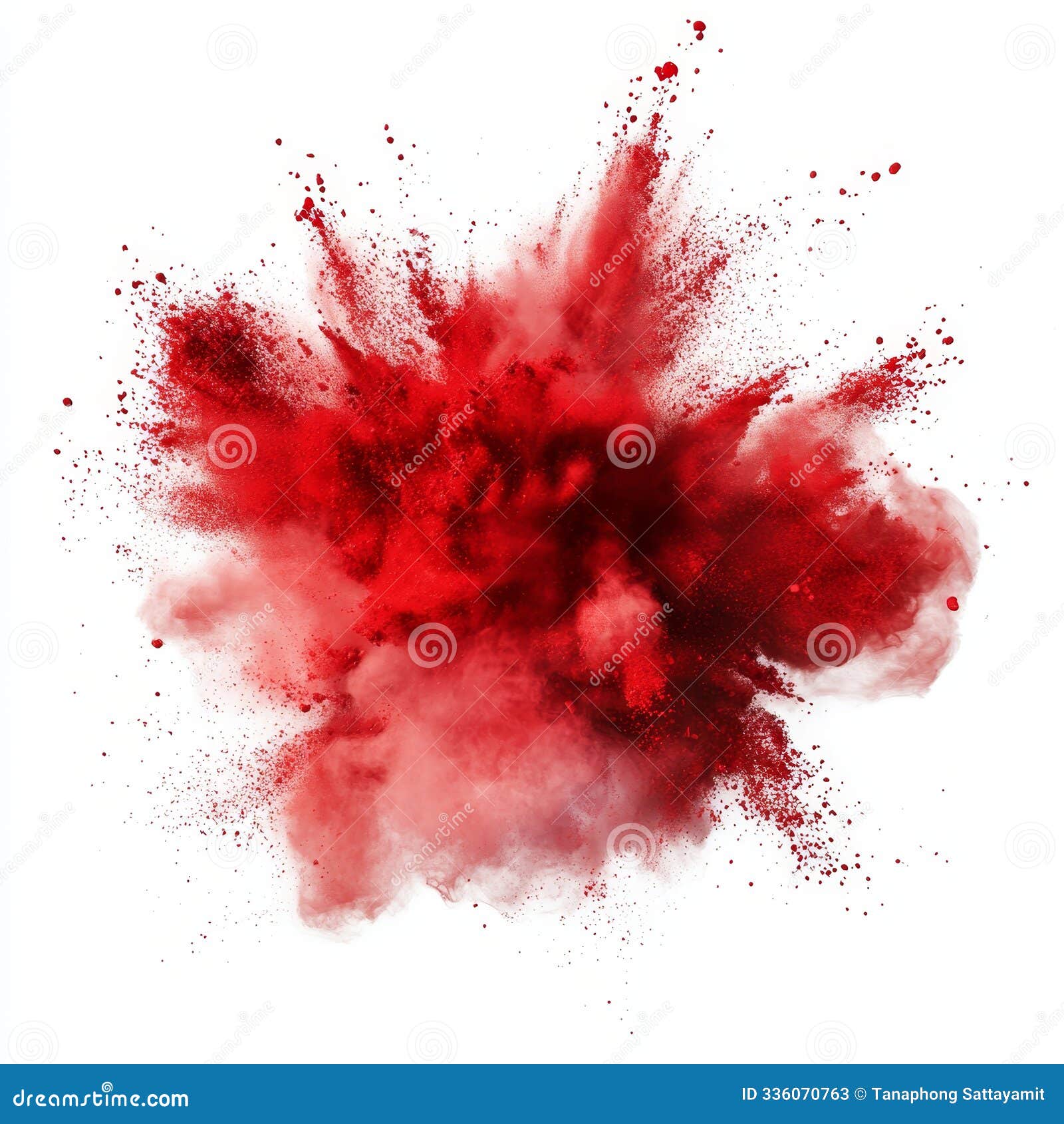 Red Powder Explosion Smoke Clip Art Isolated on White Background Stock ...