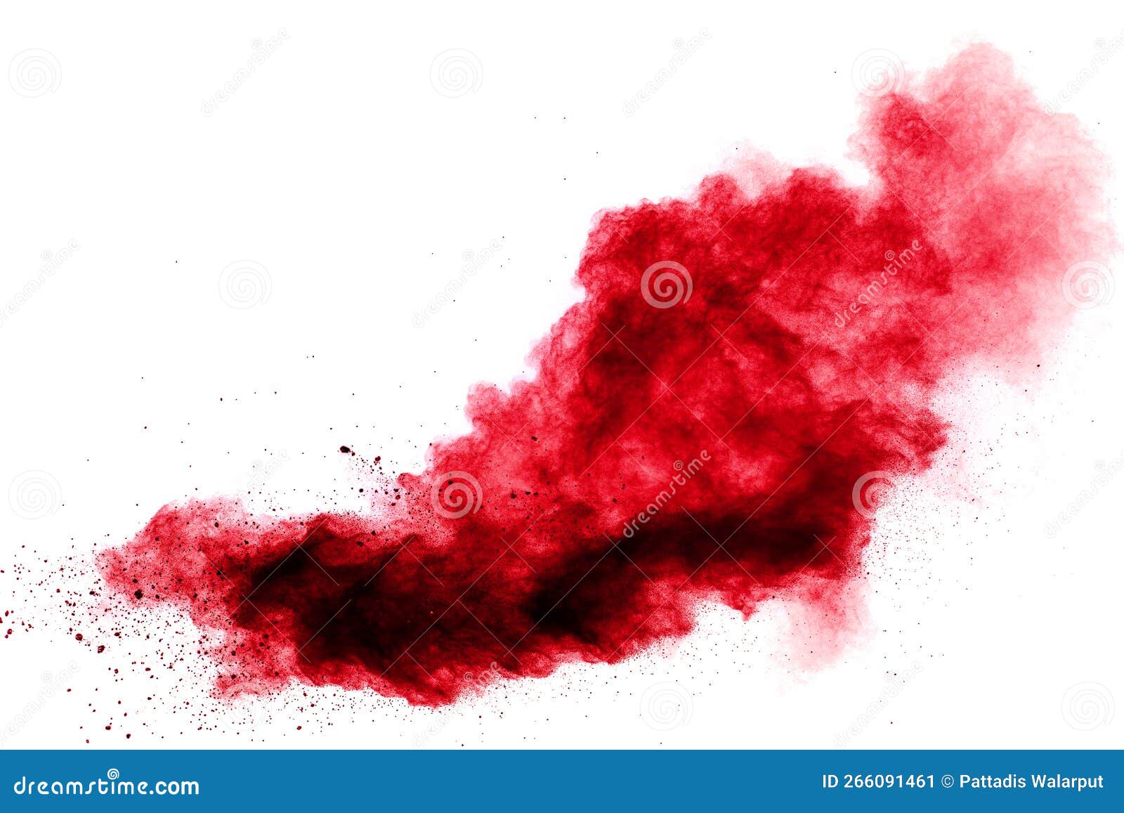 Red Powder Explosion Cloud on White Background. Freeze Motion of Red ...