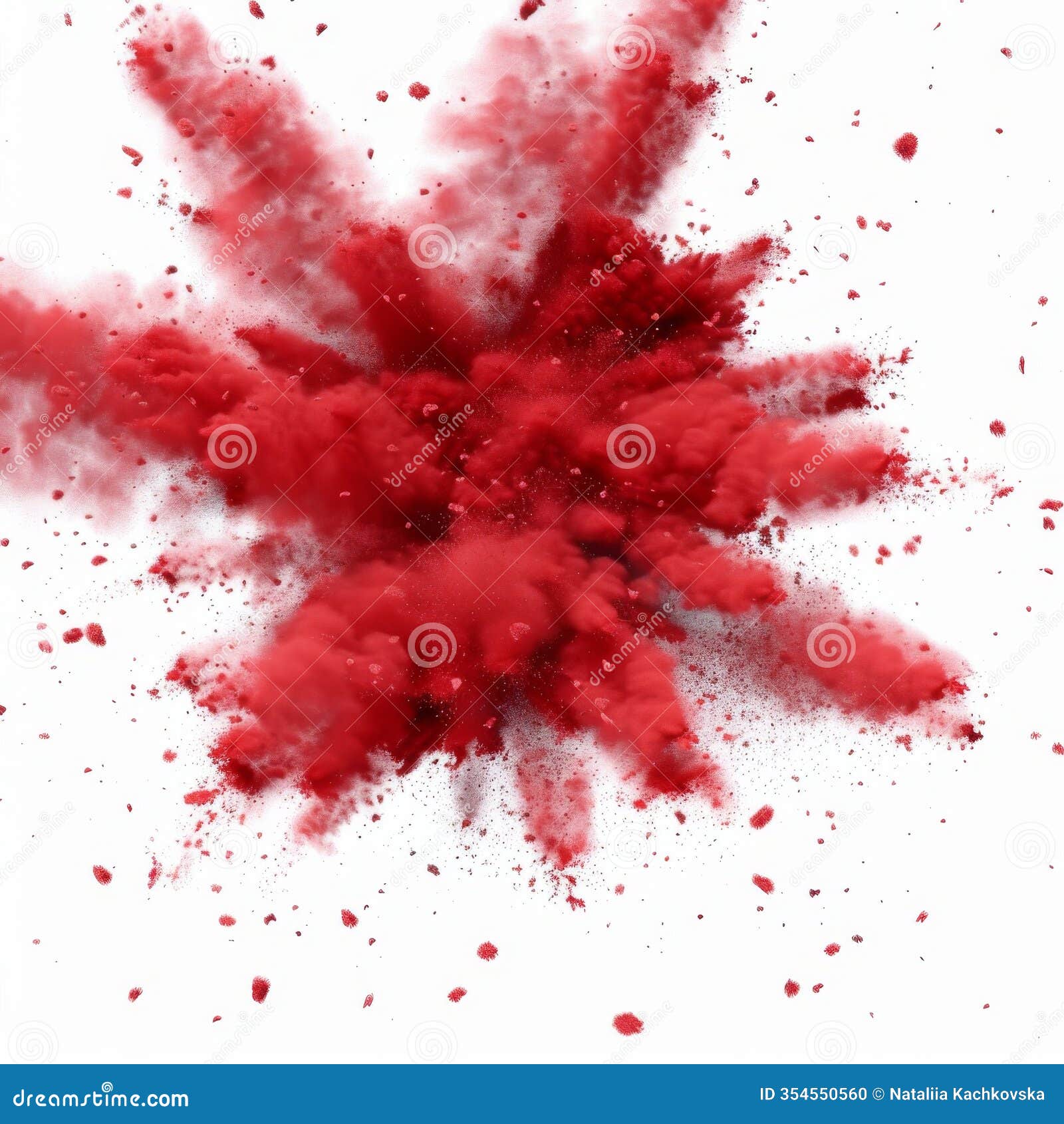 Red Powder Explosion on White Background Stock Illustration ...