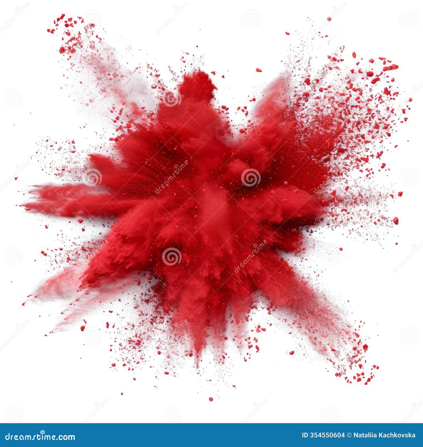 Red Powder Explosion on White Background Stock Illustration ...