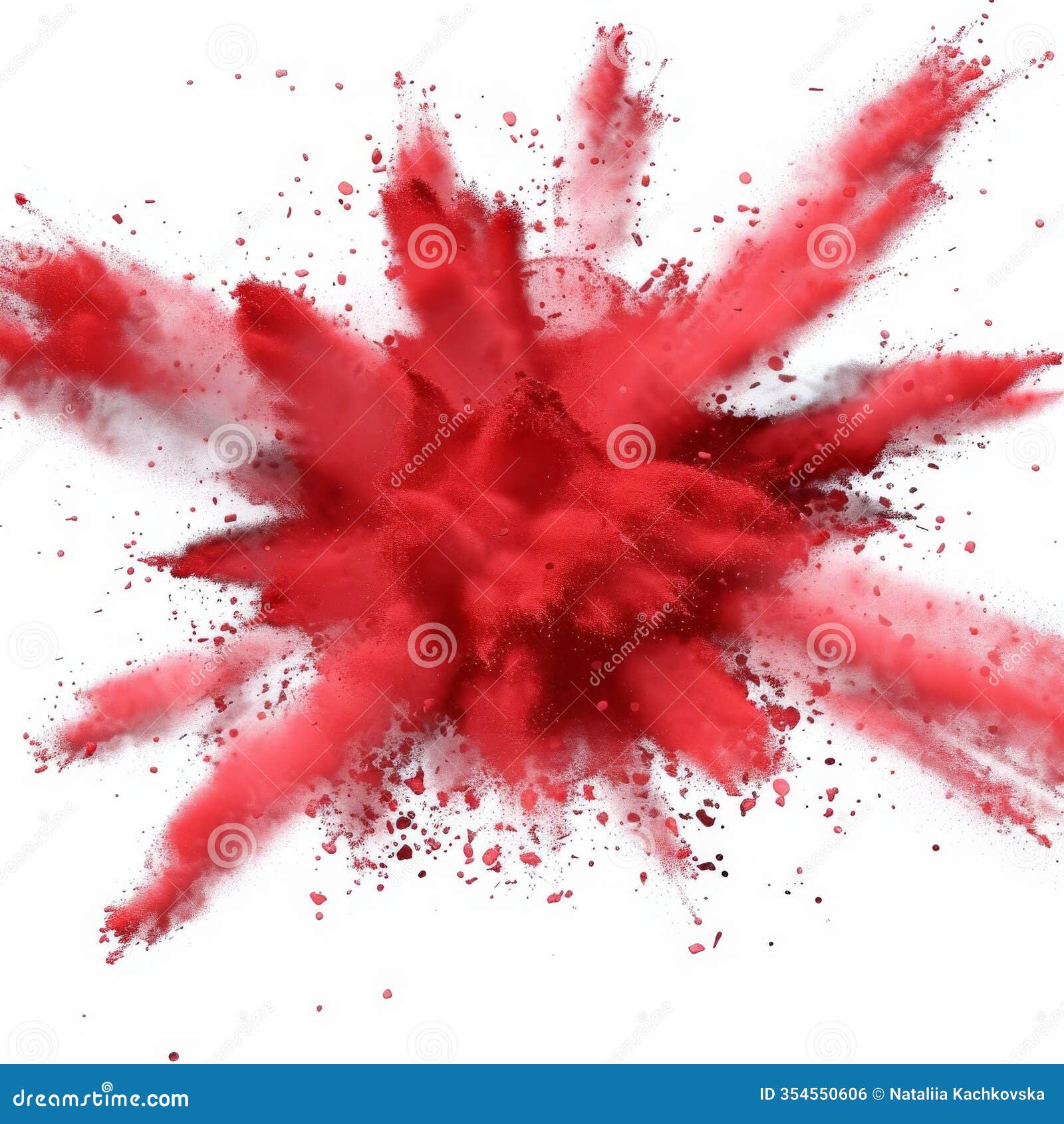 Red Powder Explosion on White Background Stock Illustration ...