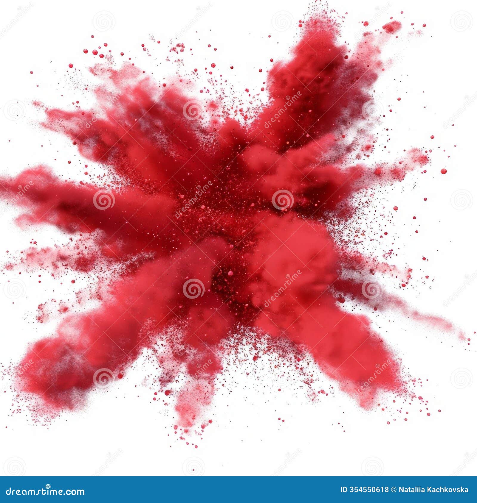 Red Powder Explosion on White Background Stock Illustration ...