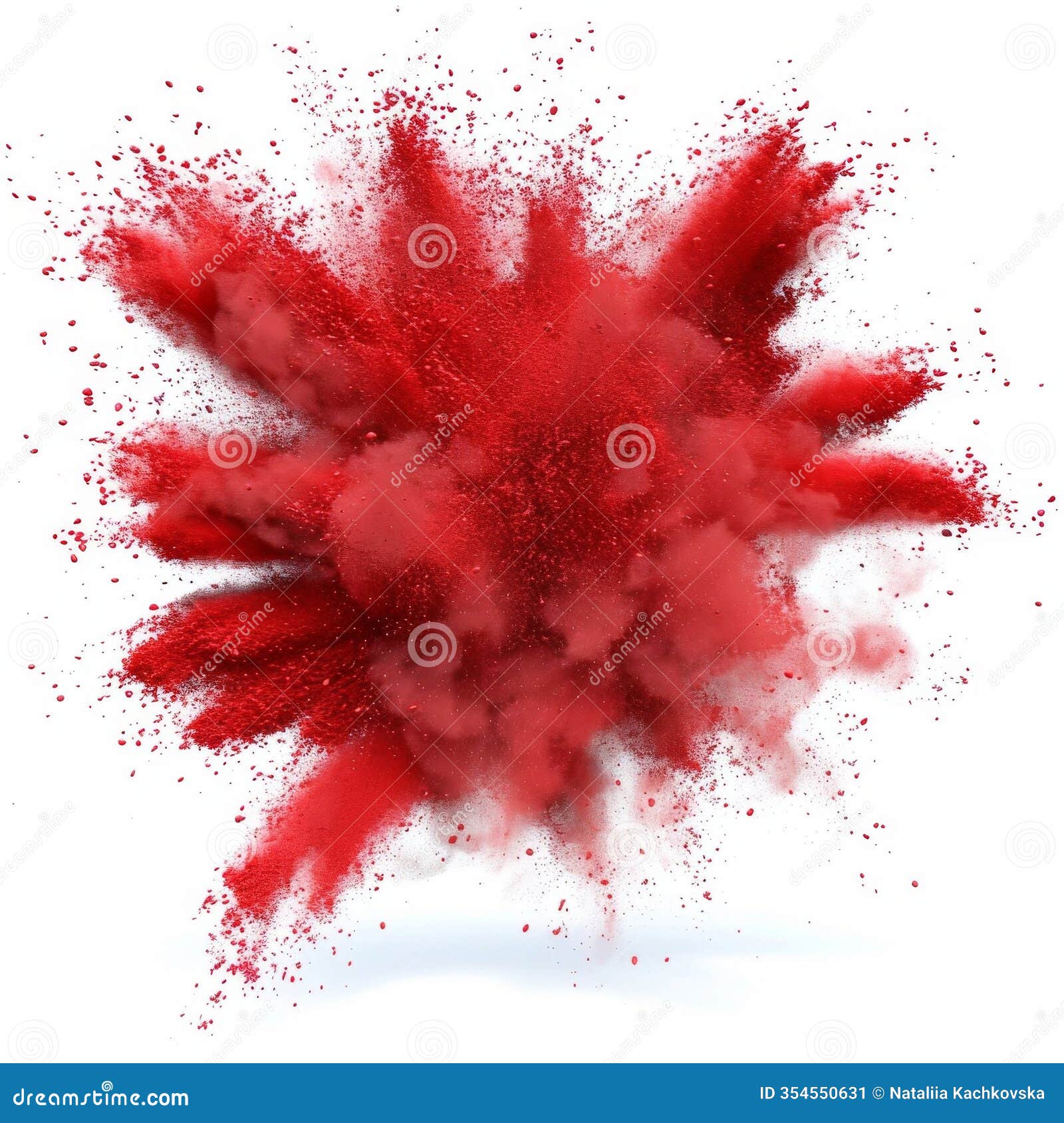 Red Powder Explosion on White Background Stock Illustration ...