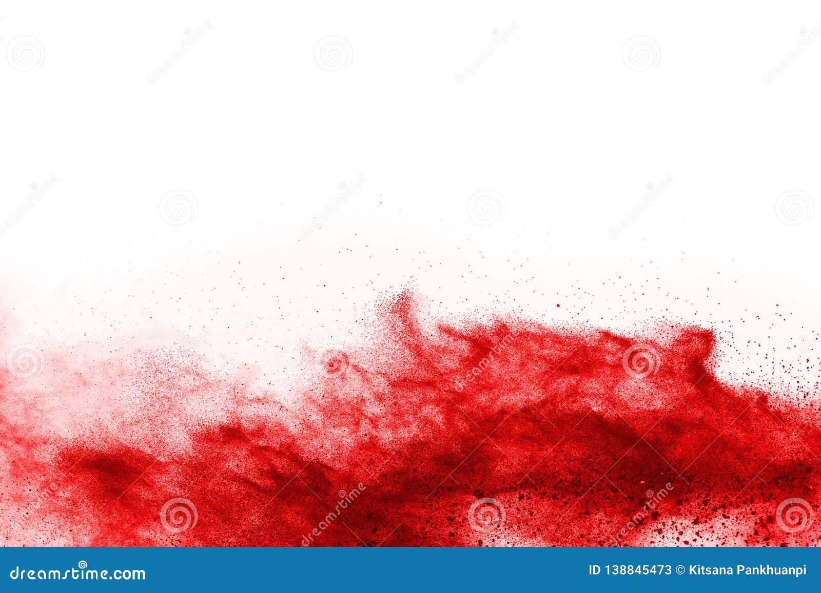 Red Powder Explosion on White Background. Stock Image - Image of blast ...