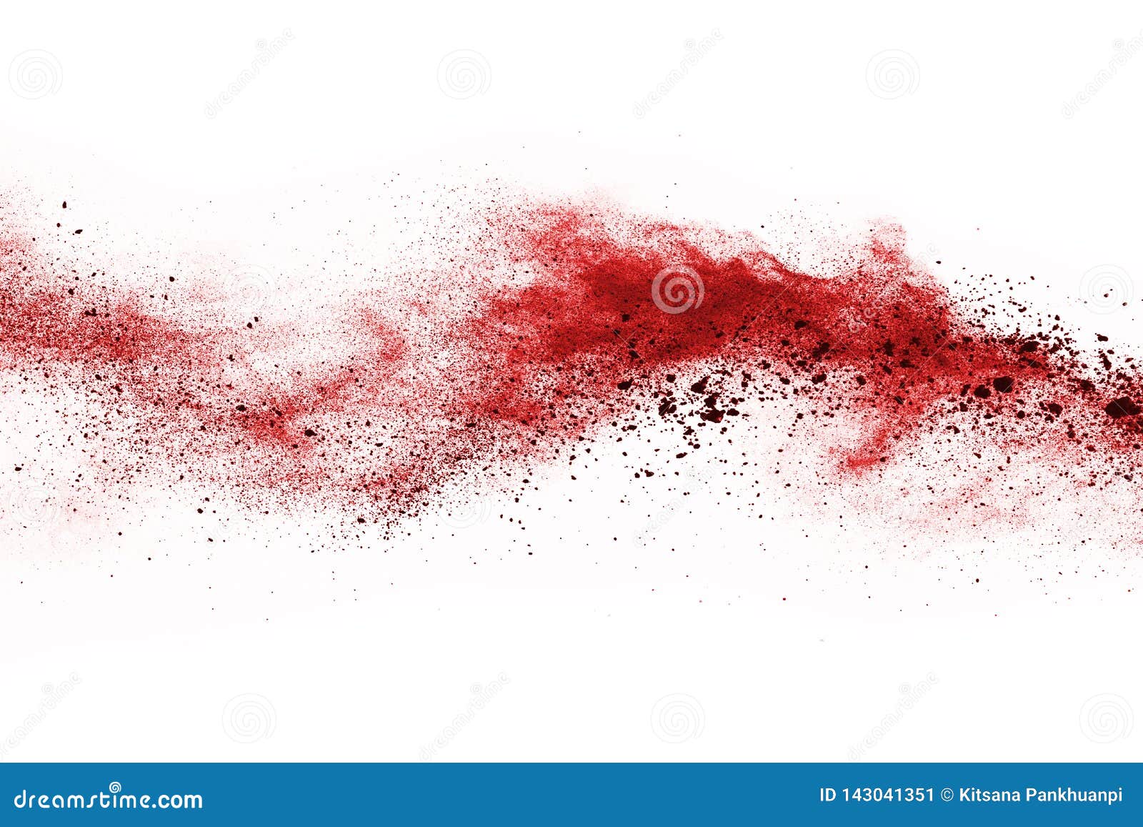 Red Powder Explosion on White Background. Stock Image - Image of ...