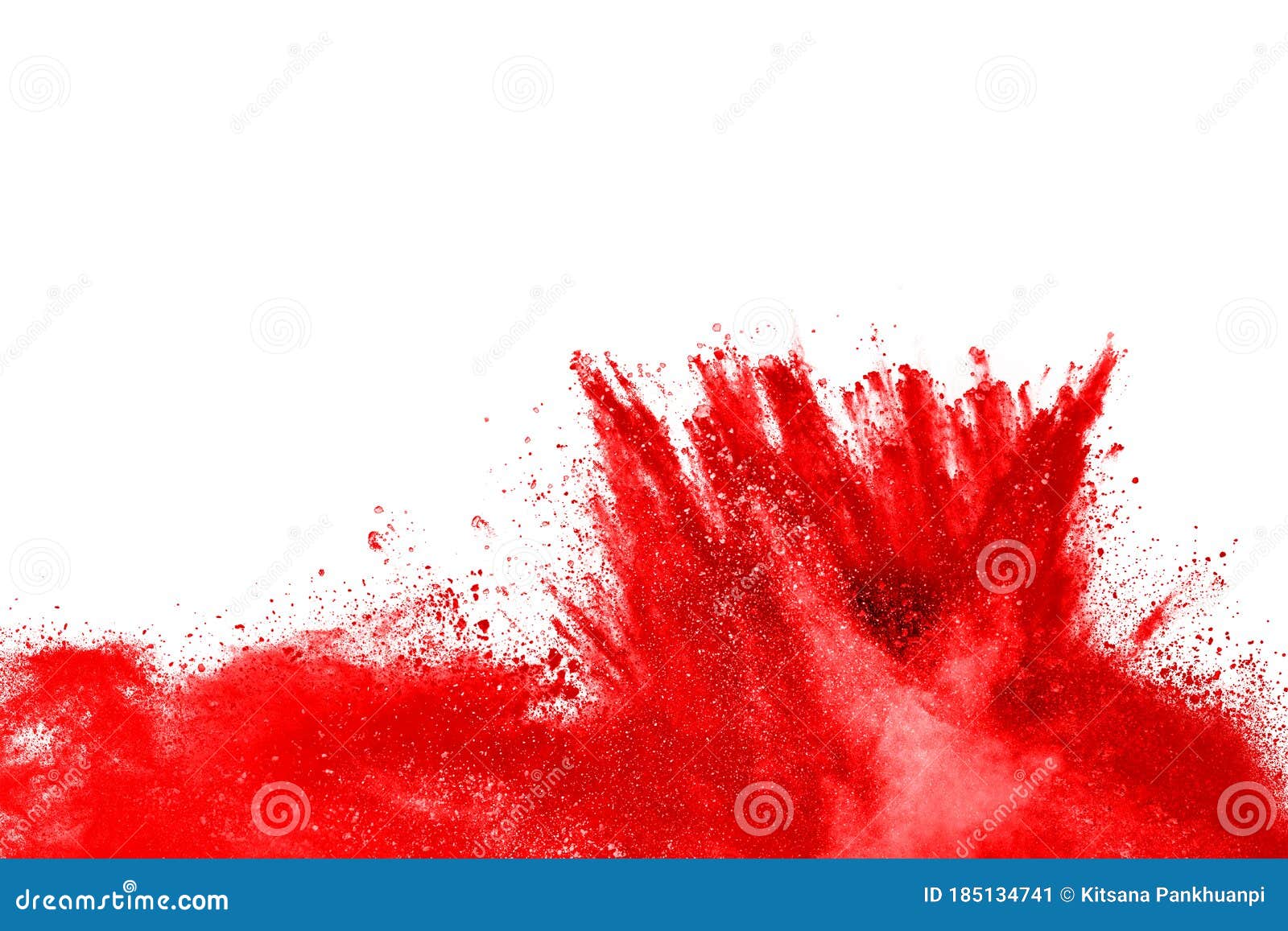 Red Powder Explosion on White Background. Stock Image - Image of ...