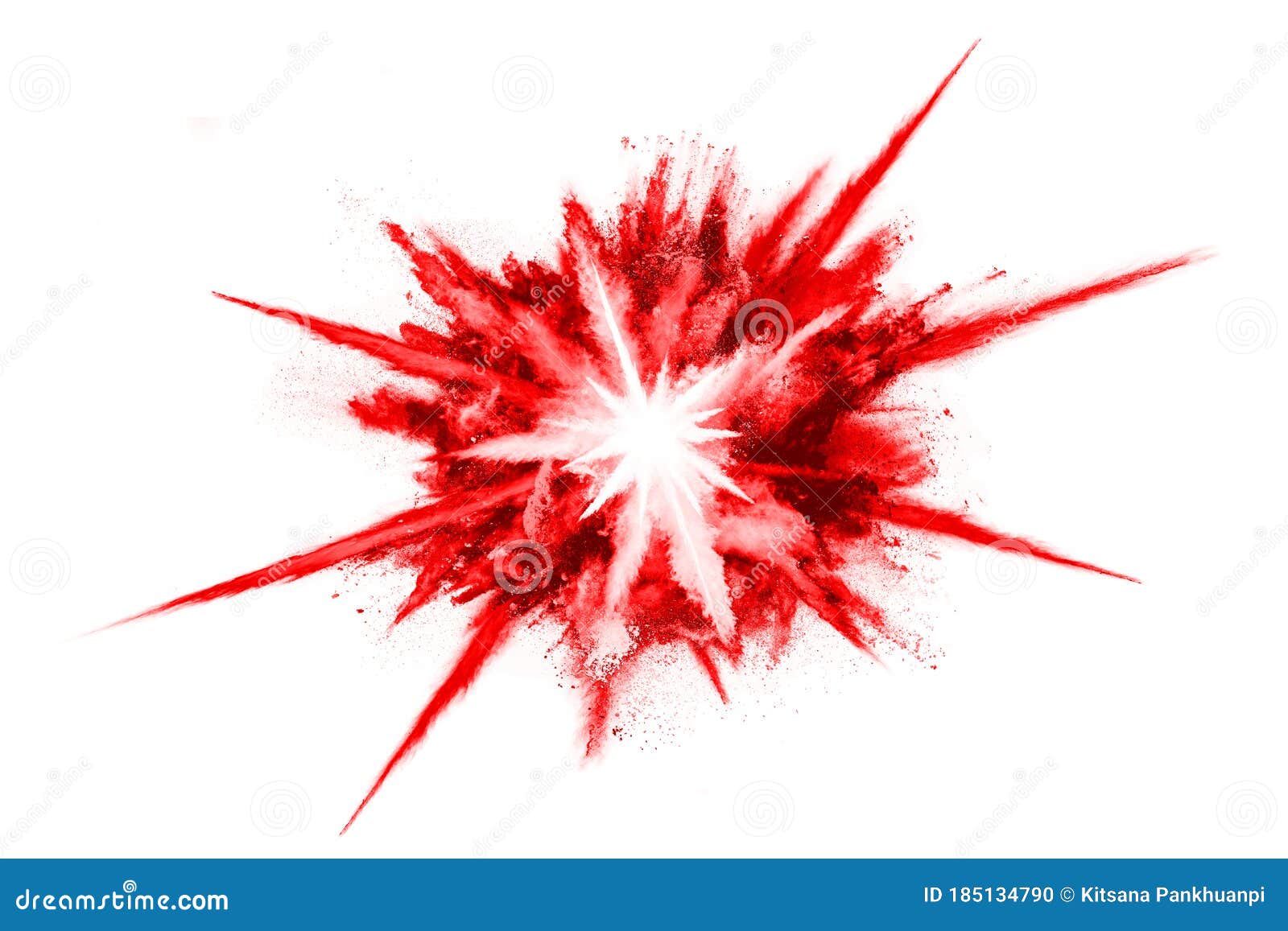 Red Powder Explosion on White Background. Stock Photo - Image of ...