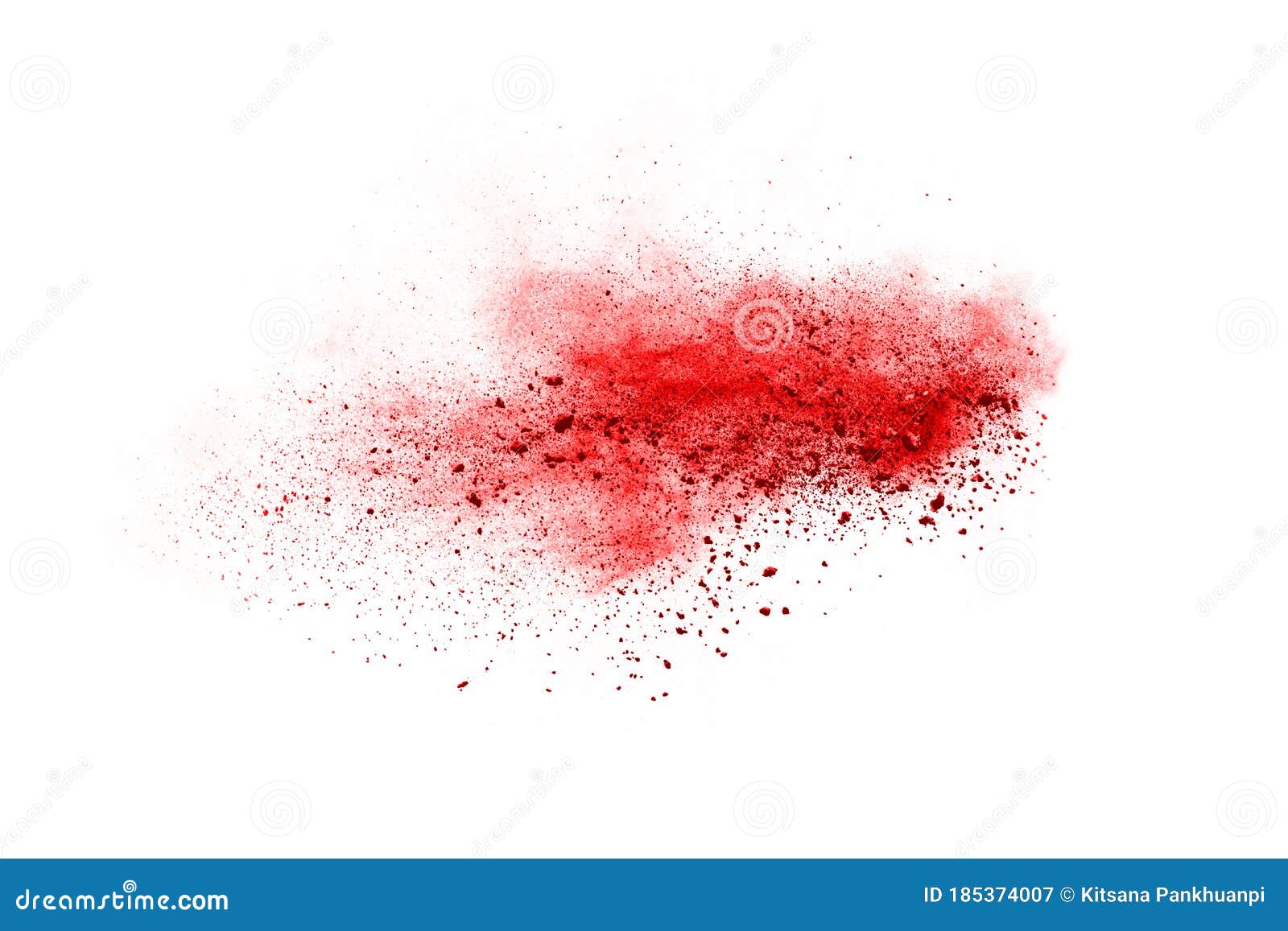Red Powder Explosion on White Background. Stock Image - Image of cloud ...