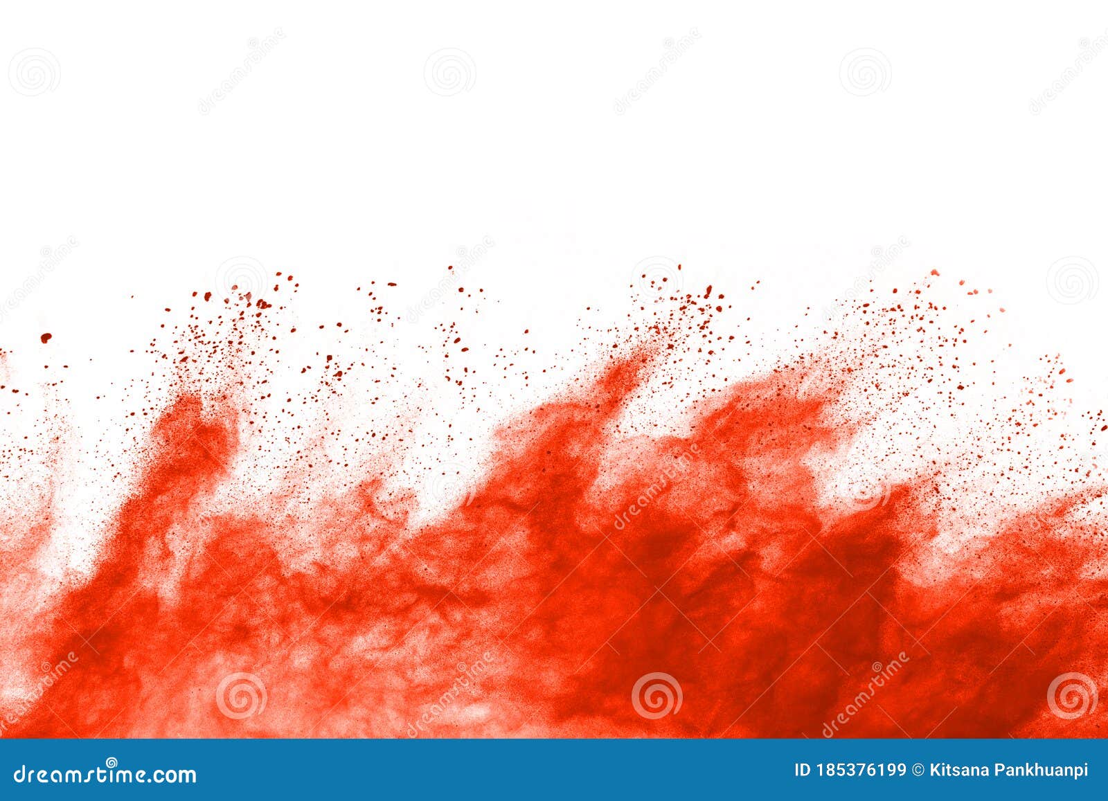 Red Powder Explosion on White Background. Stock Image - Image of ...