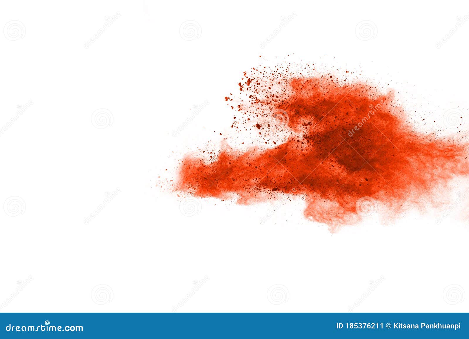 Red Powder Explosion on White Background. Stock Image - Image of blow ...