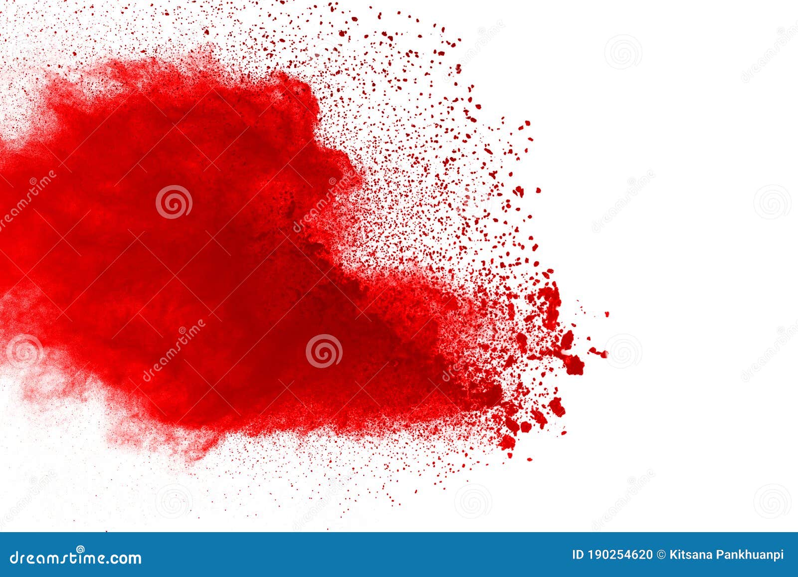 Red Powder Explosion on White Background. Stock Photo - Image of ...