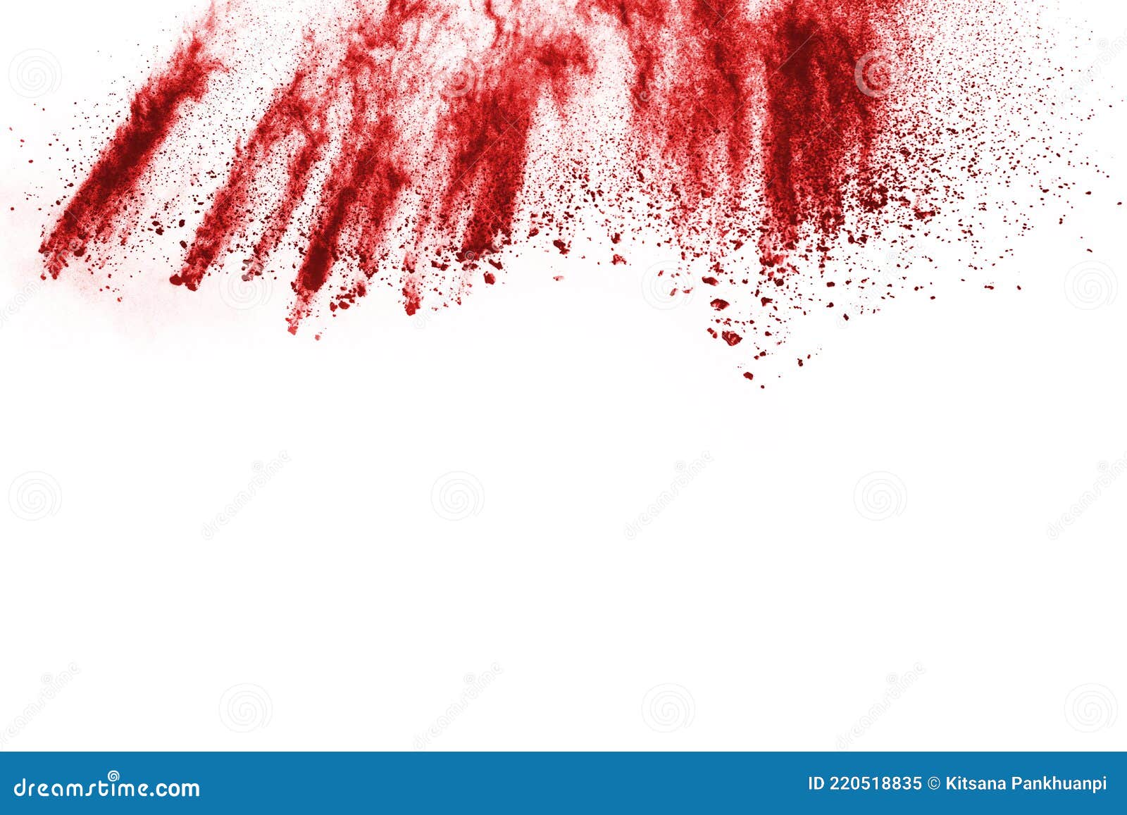Red Powder Explosion on White Background. Stock Image - Image of dirt ...