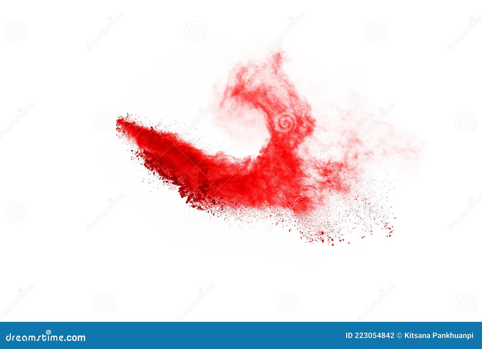 Red Powder Explosion on White Background. Stock Photo - Image of blast ...