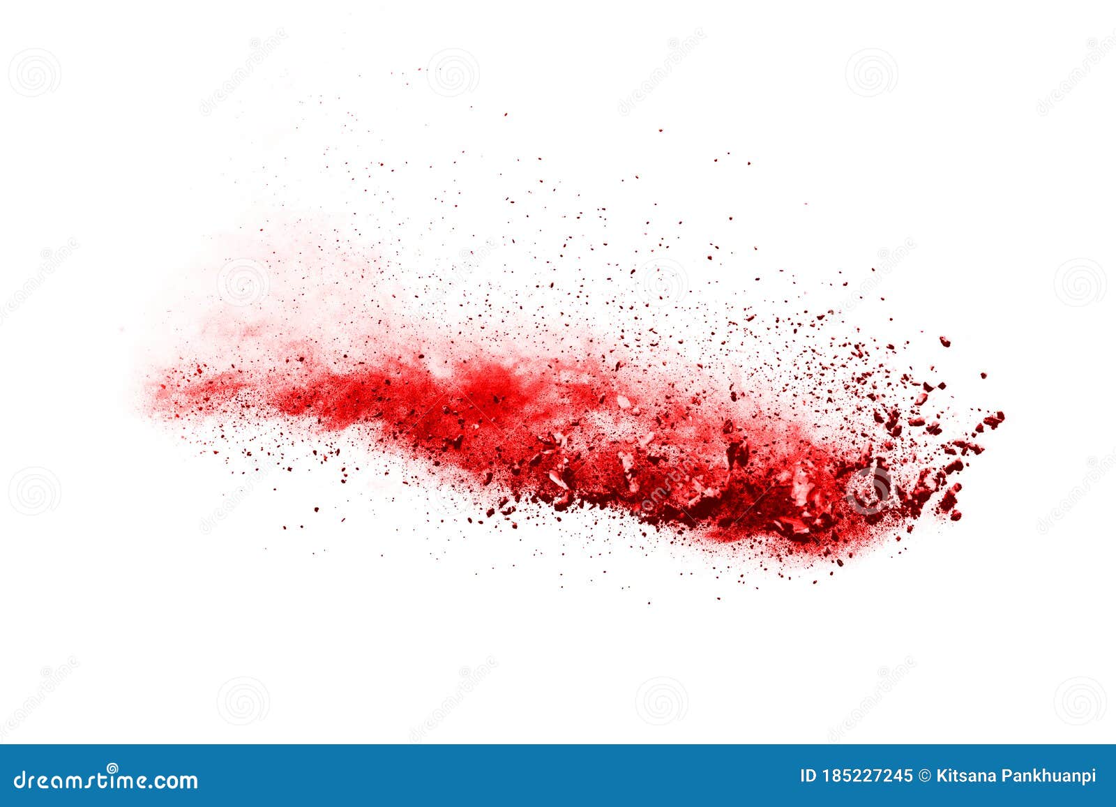 Red Powder Explosion on White Background. Stock Image - Image of ...