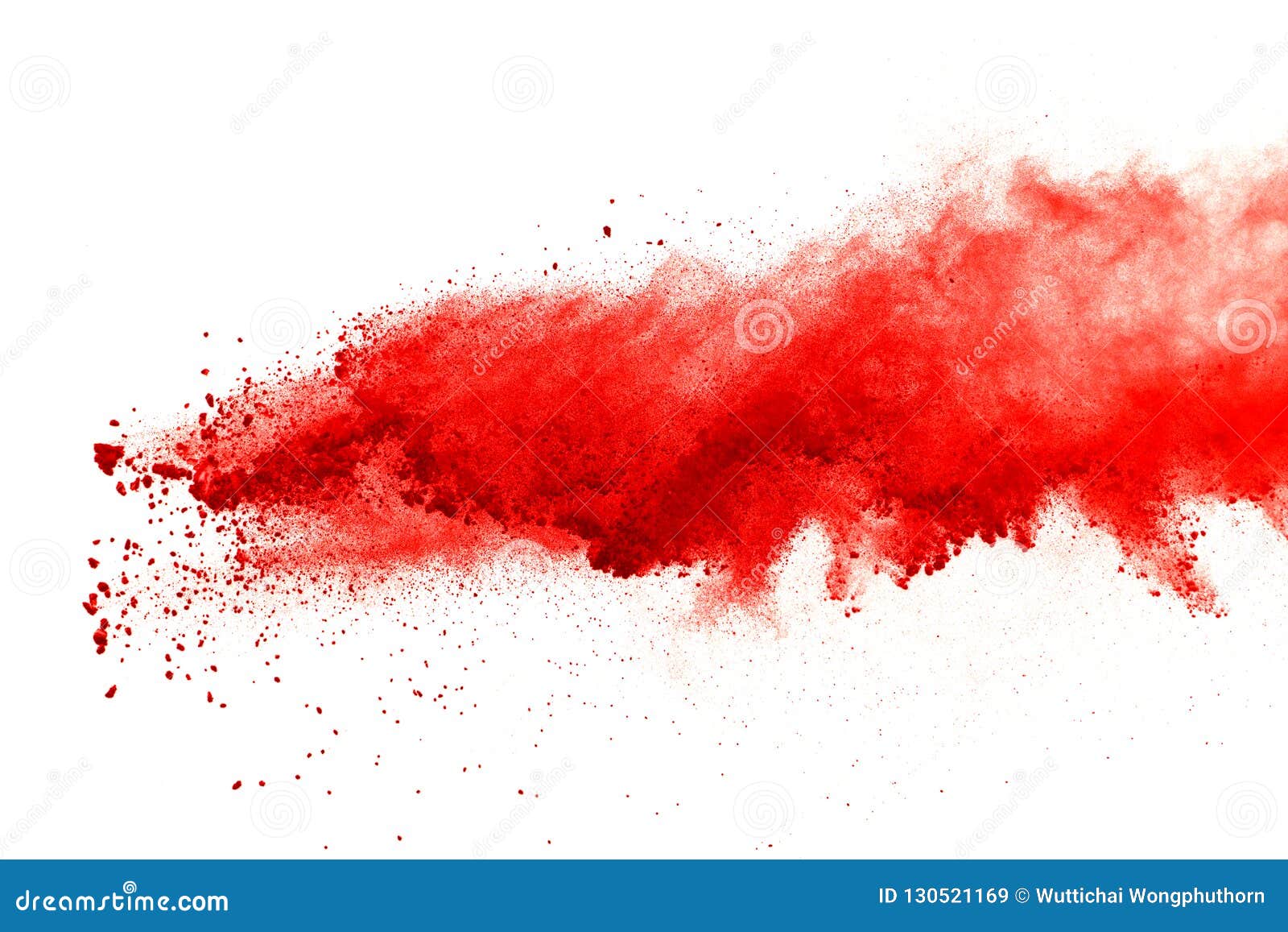 Red Powder Explosion on White Background. Paint Holi Stock Image ...
