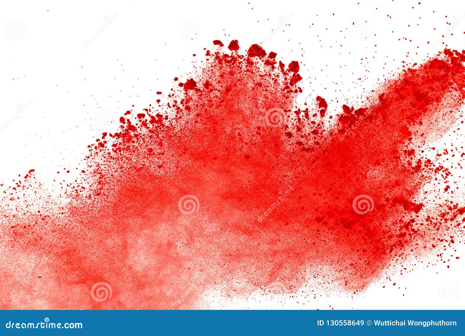 Red Powder Explosion On White Background. Paint Holi. Stock Image ...