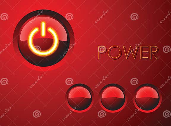 Red power button stock illustration. Illustration of online - 4151164