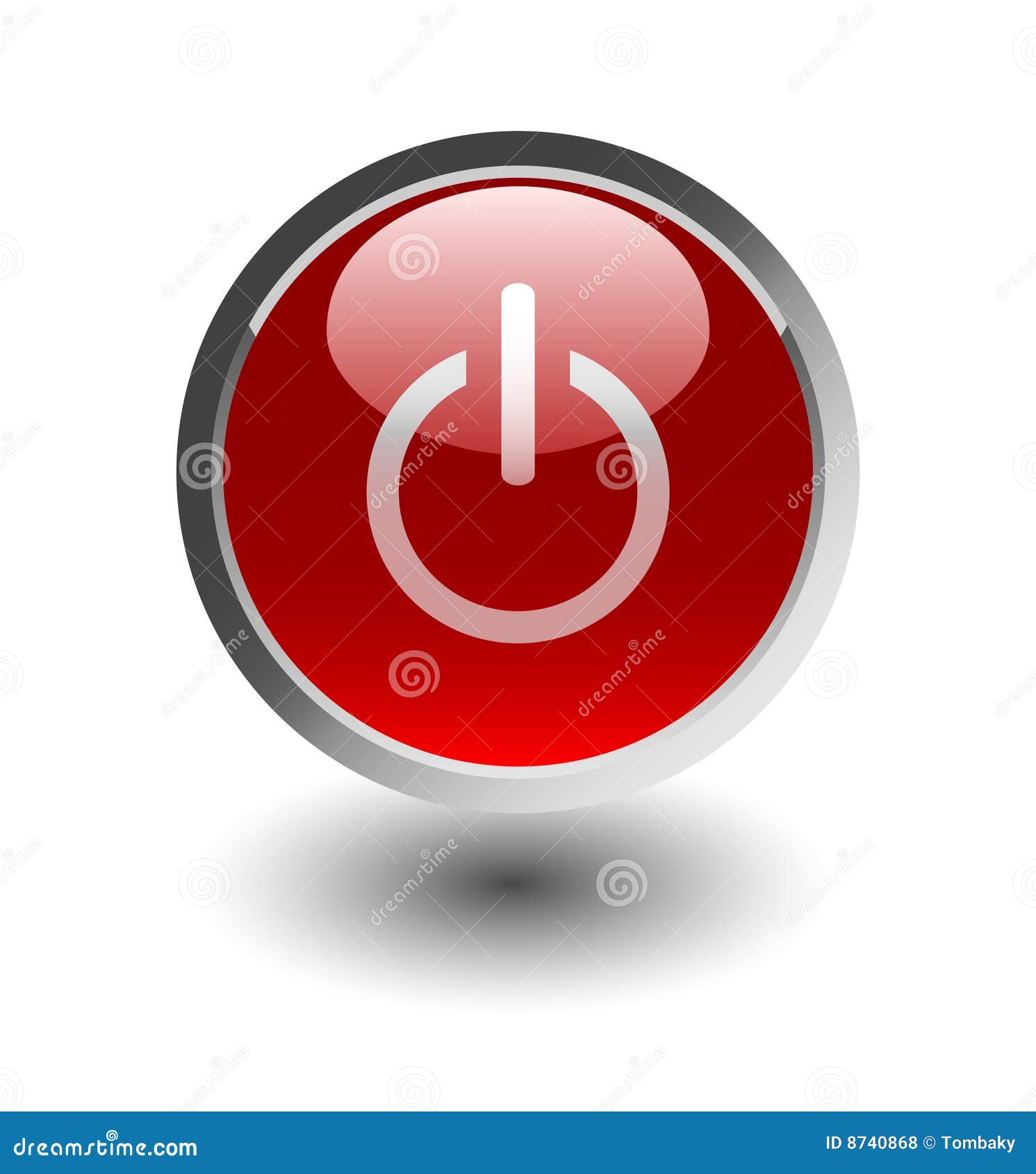 Red power button stock vector. Illustration of button - 8740868
