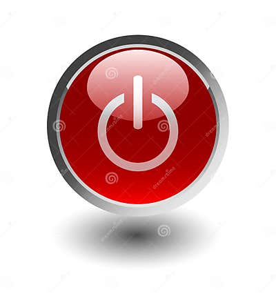 Red power button stock vector. Illustration of button - 8740868