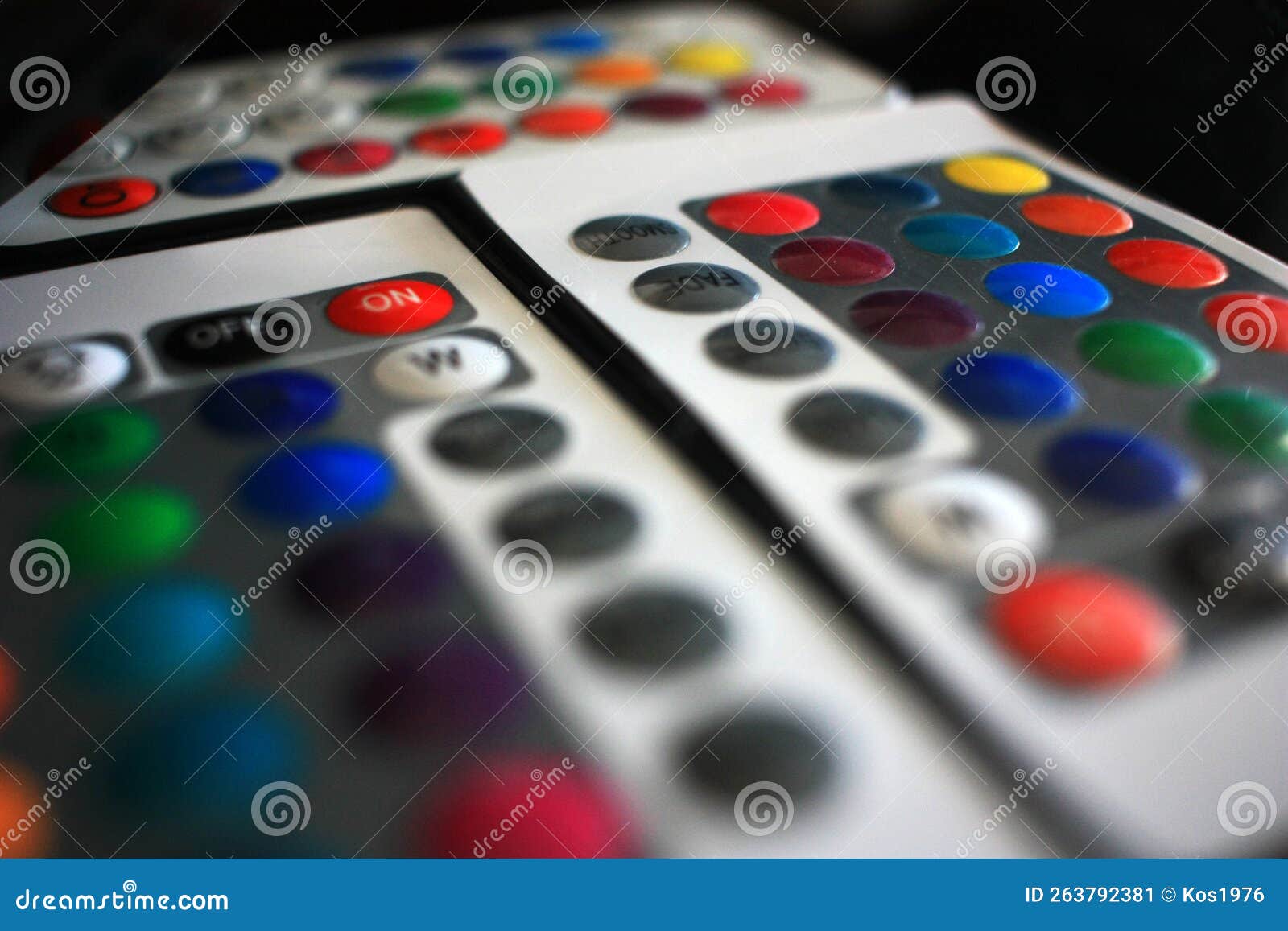 Red Power Button on the Remote Control Stock Image - Image of hand ...