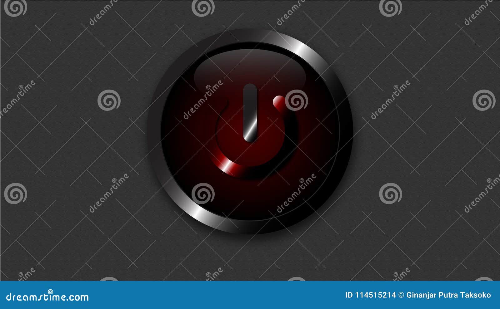 Red power Button 3d vector stock vector. Illustration of banner - 114515214