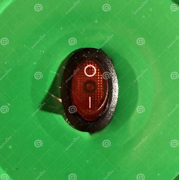 Red Power Button on Green Background with Shadow Stock Image - Image of ...