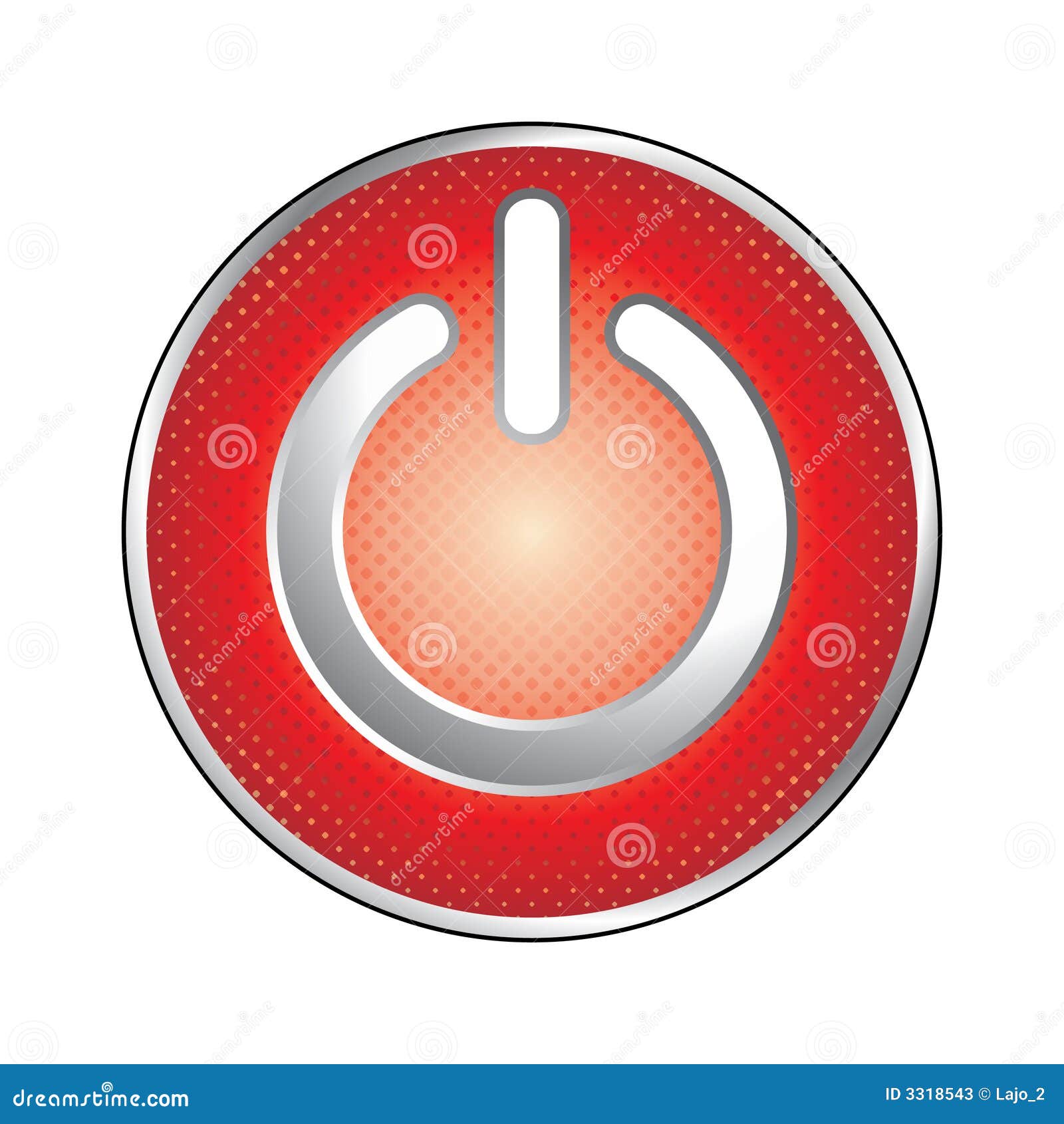 Red power button icon stock vector. Illustration of click - 3318543