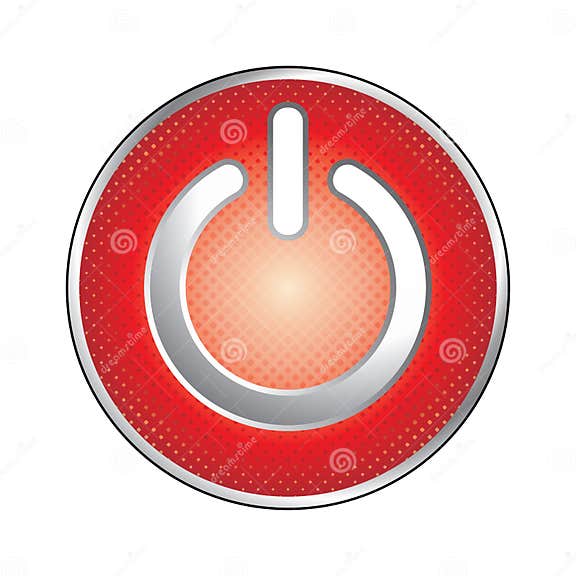 Red power button icon stock vector. Illustration of click - 3318543