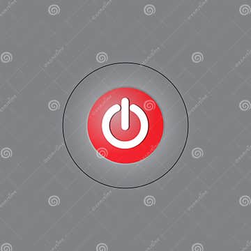 Red Power Button Icon Vector Stock Vector - Illustration of circle ...
