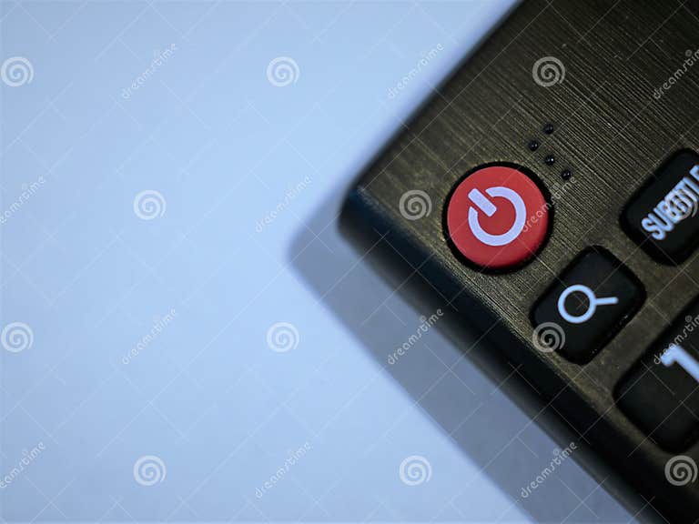 Red power button on remote stock photo. Image of communication - 241939570