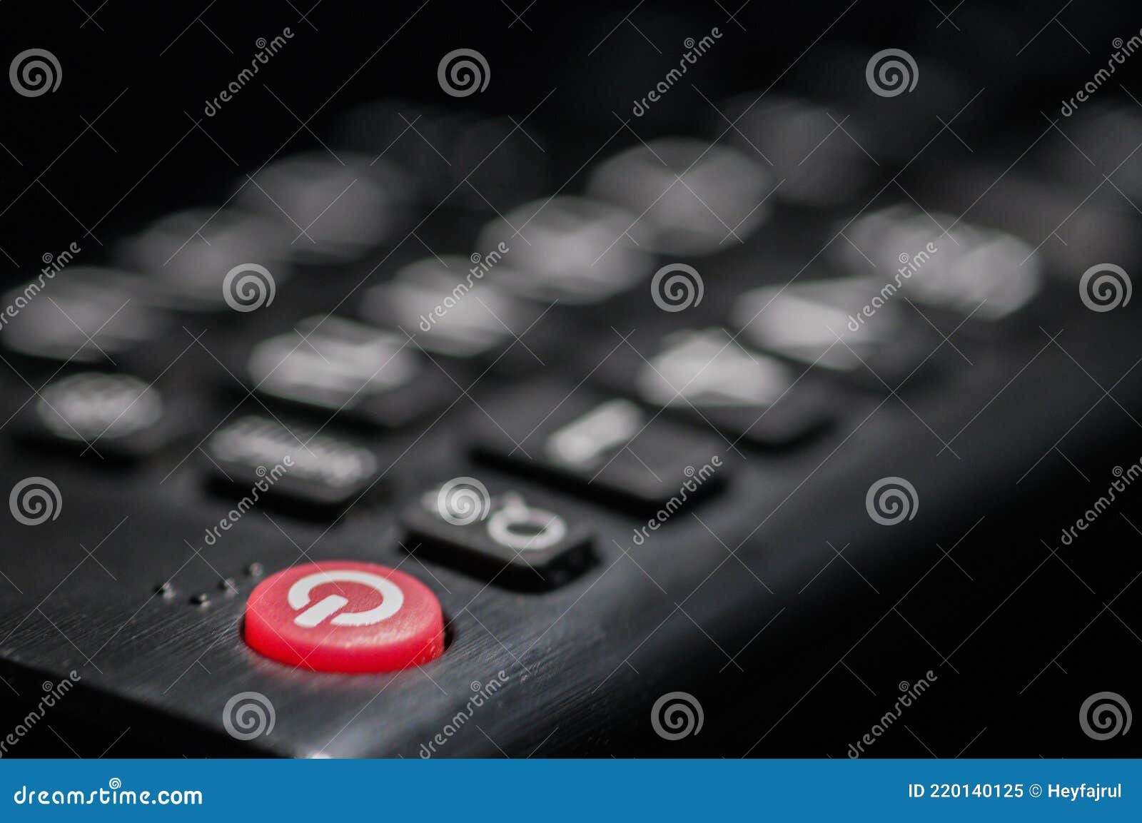 Red Power Button Tv Remote Control Stock Image - Image of arts, color ...