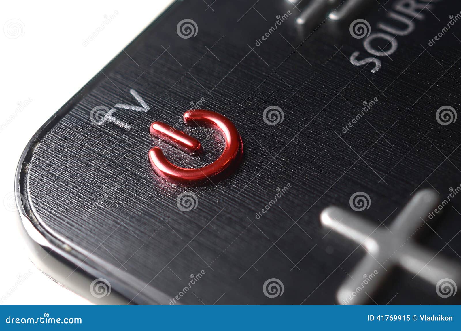 The Red Power Button on the TV Remote Stock Image - Image of device ...