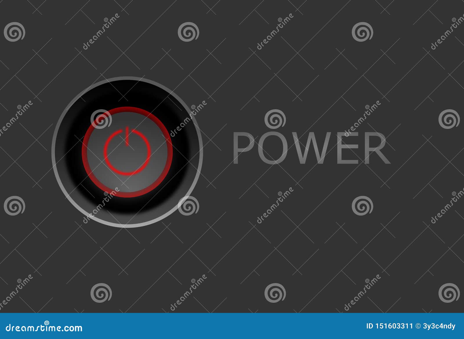 Red Power on Button Illustration Stock Image - Illustration of power ...