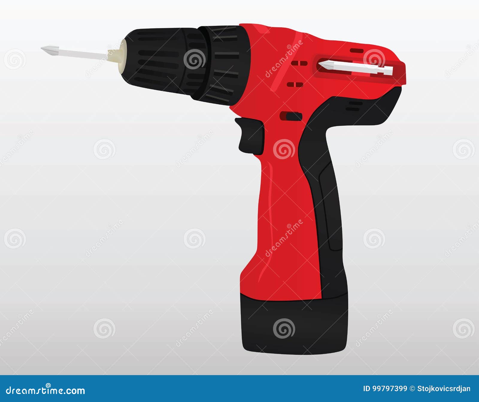 Red power drill stock vector. Illustration of handle - 99797399