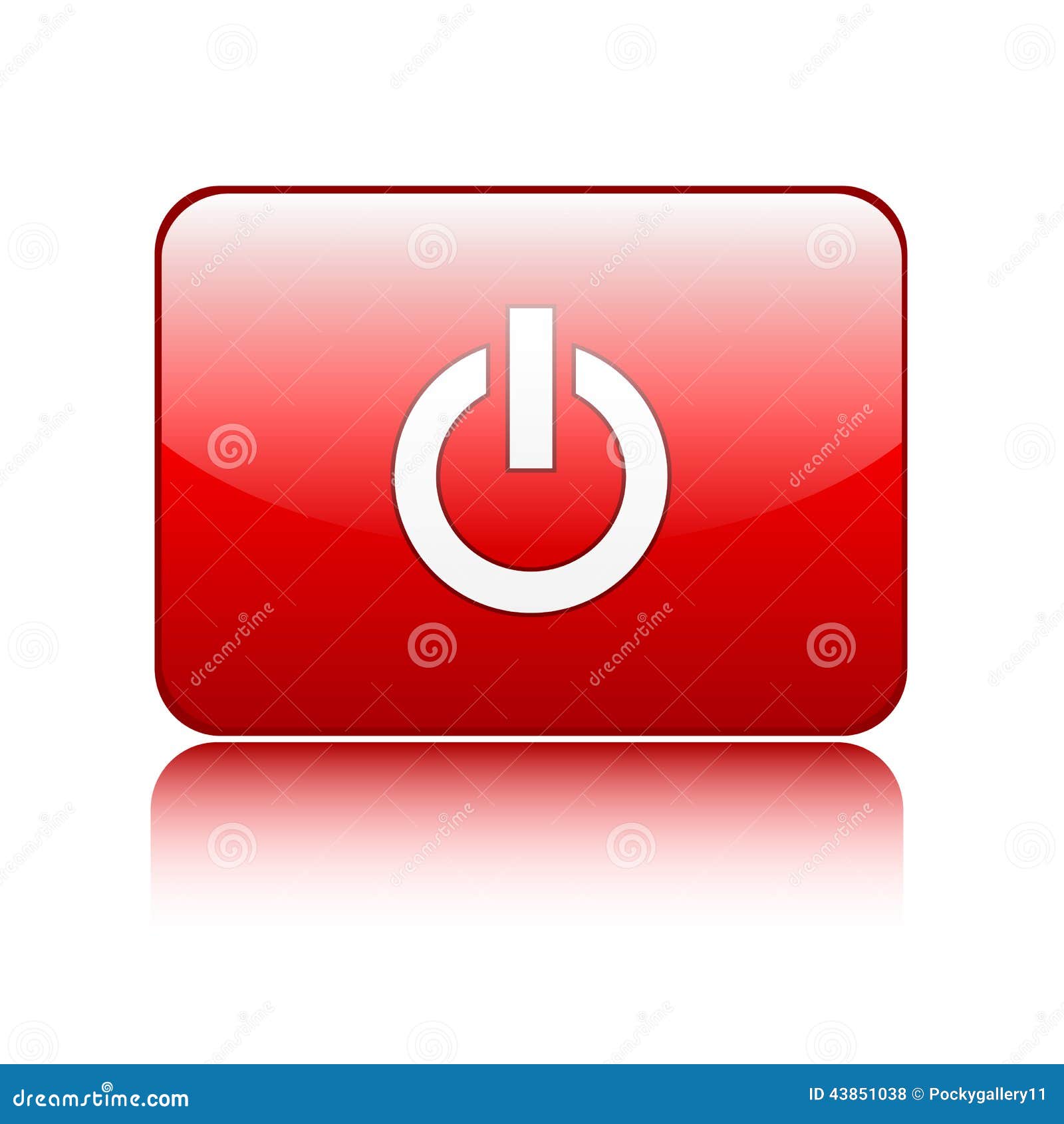 Red Power Glossy Button Sign Stock Vector - Illustration of keyboard ...