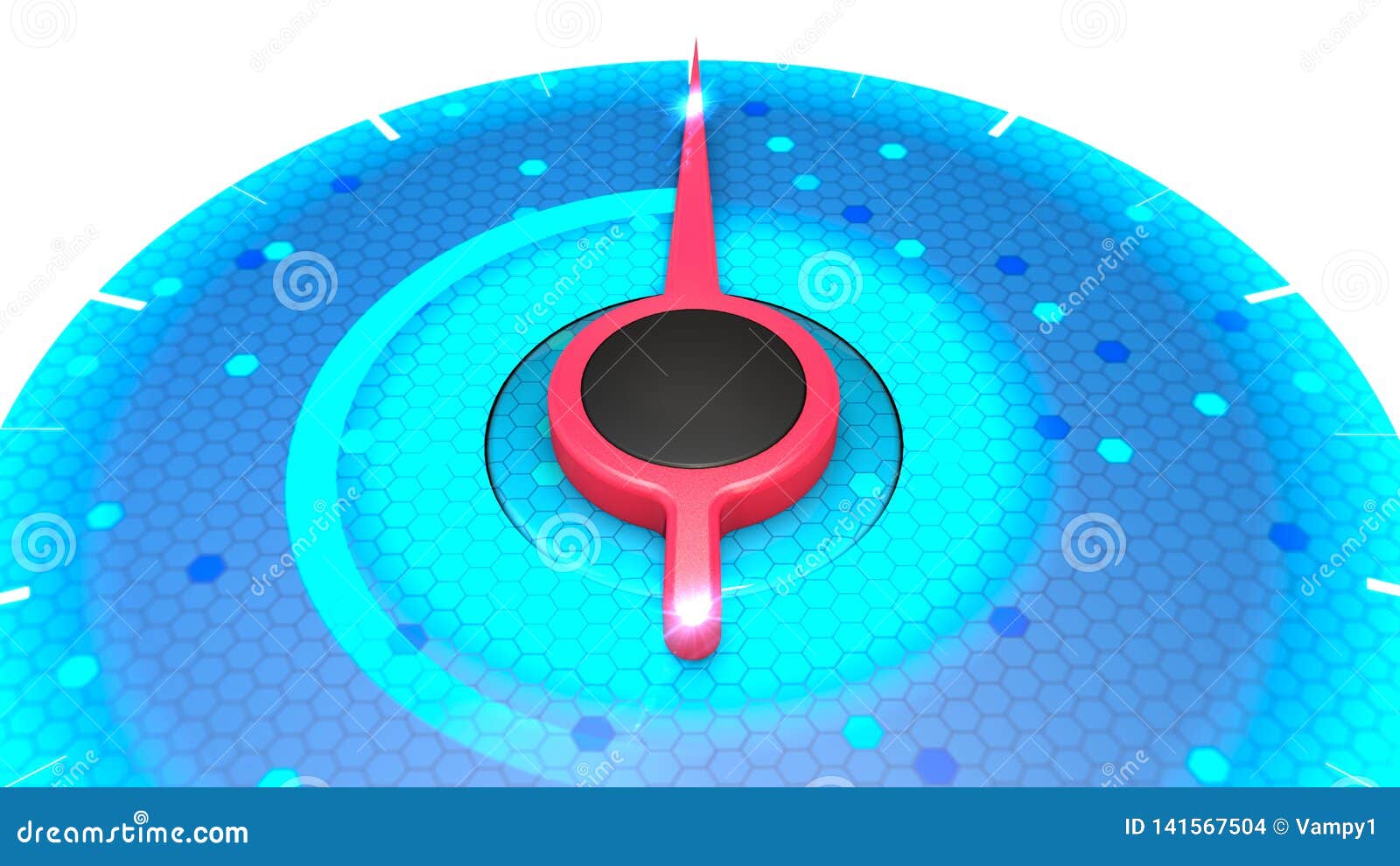 Red Power Indicator on Blue Pressure Gauge, Speed Performance from ...