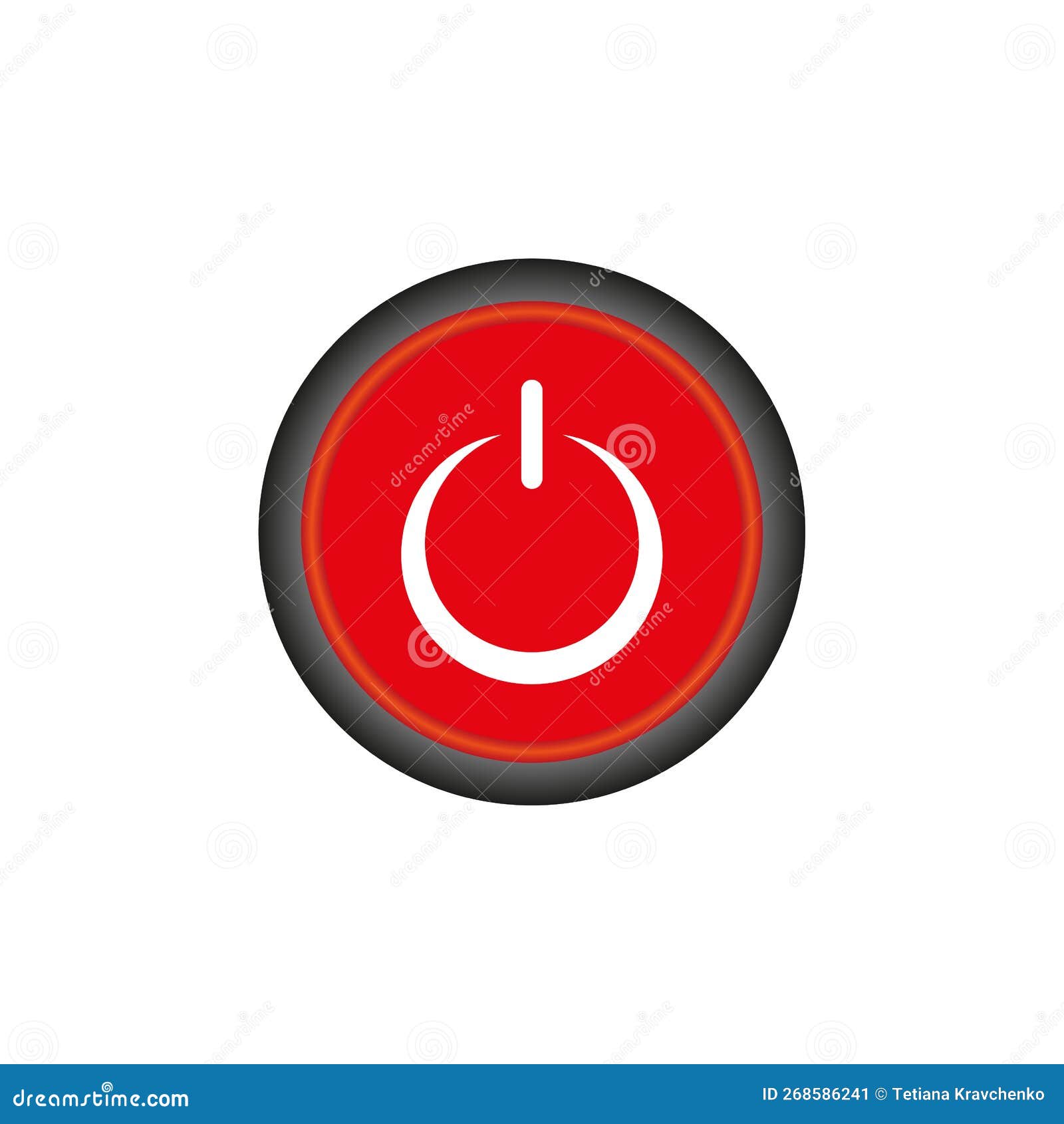 Red Power Off Button. Clean Energy. Computer Interface. Vector ...